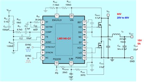 LM5146 Q1 Voltage Output Is Dropping With Current Power Management Forum Power Management