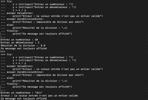 gérer les exceptions en python avec try except else et finally pierre giraud