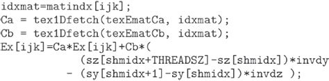 CUDA Implementation Of The E X Component Update Download Scientific Diagram