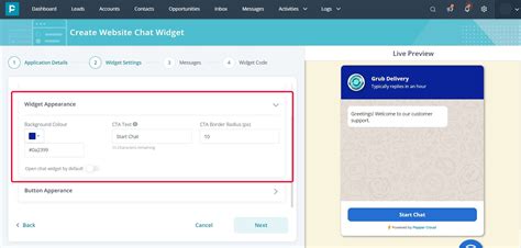 How To Guide Of Website Chat Widget Pepper Cloud Crm
