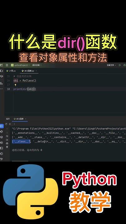 《什么是dir函数？查看对象属性和方法名称》 Python教学 Youtube