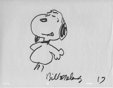Original Snoopy Drawing By Peanuts Animator Bill Melendez Charles