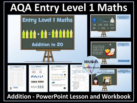 Aqa Entry Level 1 Maths Addition Teaching Resources