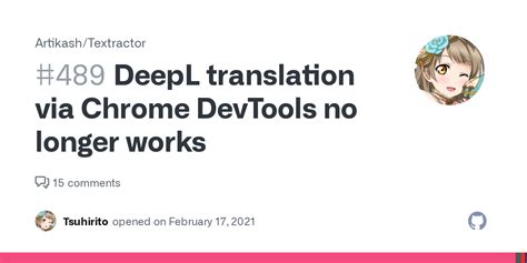 Deepl Translation Via Chrome Devtools No Longer Works · Issue 489 · Artikash Textractor · Github