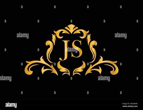 Luxury Alphabet Letters Js Golden Floral Alphabet Monogram Initials