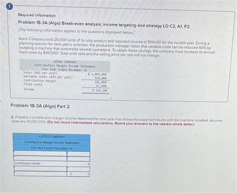 [solved] required information problem 18 3a algo break e
