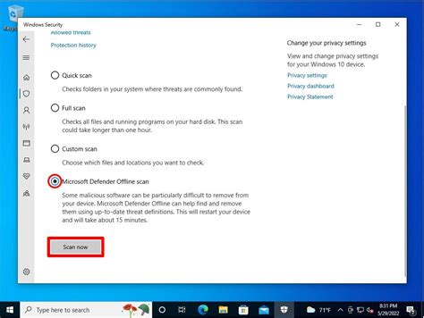 Windows 10 PCWindows Security Windows Defender Manual Scan Execution Procedure Shima System