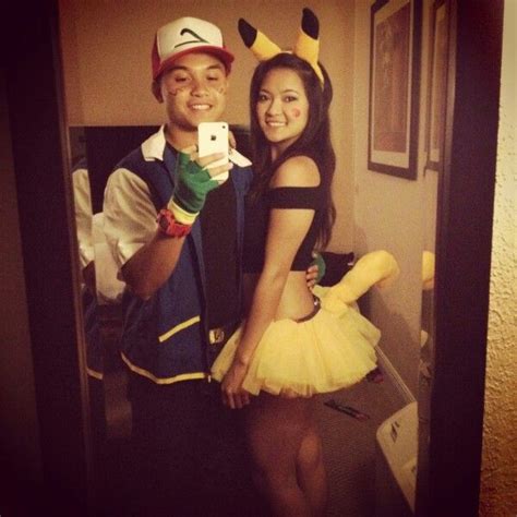 Ash And Pikachu Pokemon Couple Costume Halloween Couples Costumes