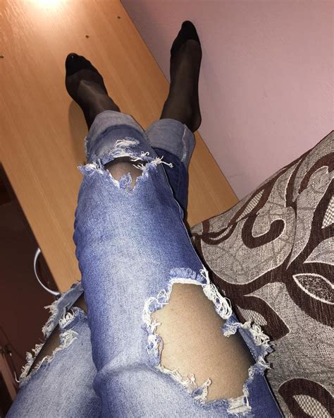 My Legs Covered With Pantyhose And Jeans Do You Like It