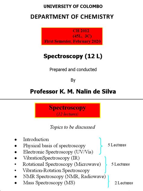 Spectroscopy Lecture Note 1 Download Free Pdf Spectroscopy Energy Level