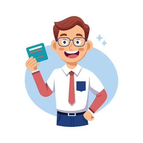 Motivated Teacher Presenting Flashcard During Class 57080447 Vector Art