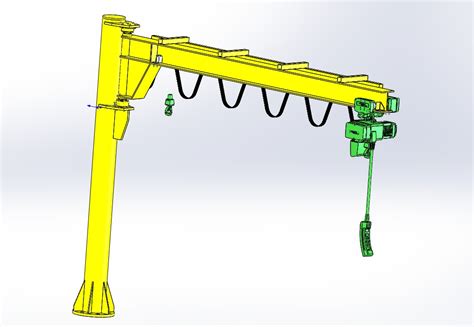 悬臂起重机结构设计3d模型图纸 Solidworks设计 Keryi