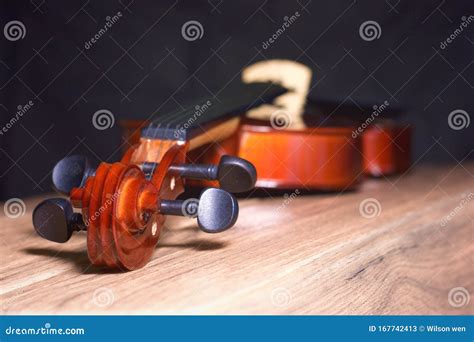 Fiddle Instrument Musical 4 String In Wood Tablet Stock Image Image