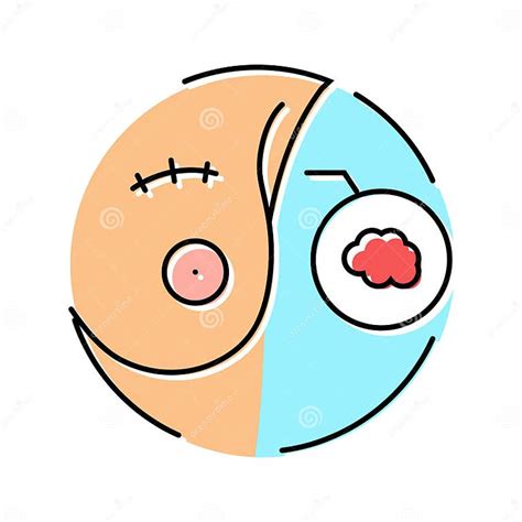 Lumpectomy Surgery Color Icon Vector Illustration Stock Vector