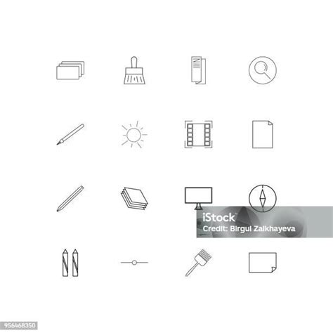 창조적인 프로세스 및 설계 선형 얇은 아이콘 설정합니다 간단한 벡터 아이콘 설명 0명에 대한 스톡 벡터 아트 및 기타 이미지 0명 디자인 벡터 Istock