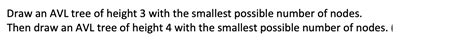 Solved Draw An Avl Tree Of Height 3 With The Smallest