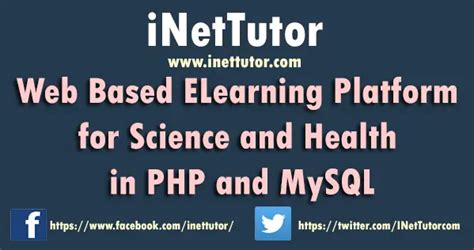 Web Based Elearning Platform For Science And Health In Php And Mysql