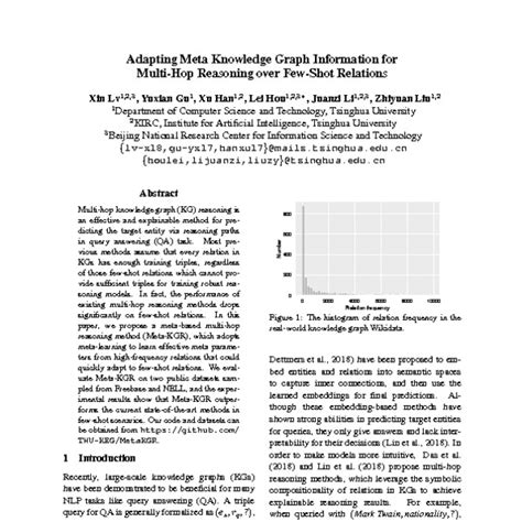 Adapting Meta Knowledge Graph Information For Multi Hop Reasoning Over Few Shot Relations Acl