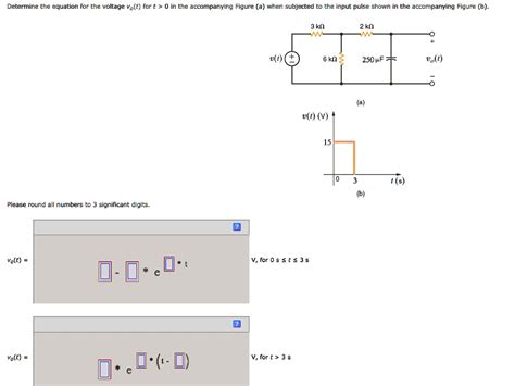 Solved Determine The Equation For The Voltage Vt For T 0 In The