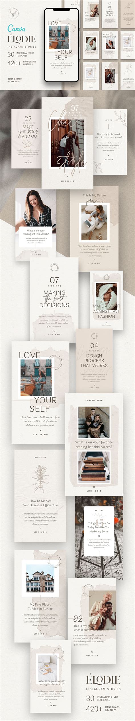 Elodie Canva Instagram Stories A Social Media Template By Silverstag