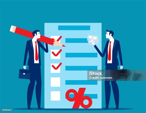 대출에 대한 개인의 신용도 또는 위험을 보여주는 보고서 비즈니스 만화 벡터 일러스트 레이 션 경제에 대한 스톡 벡터 아트 및 기타 이미지 Istock