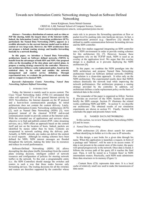 pdf towards new information centric networking strategy based on