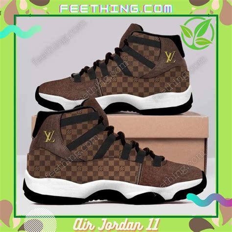 Louis Vuitton Air Jordan 11 Shoes Luxury Sneaker Brown Background Color