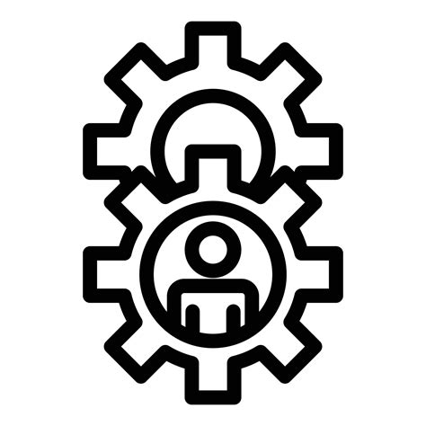Colleague Gear System Icon Outline Style 15892049 Vector Art At Vecteezy