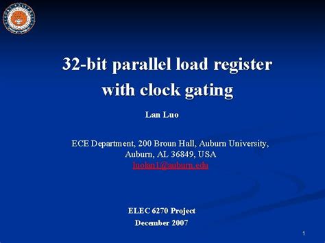 32 Bit Parallel Load Register With Clock Gating