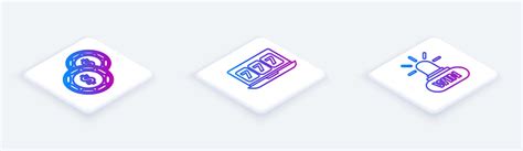 달러와 아이소메트릭 라인 카지노 칩을 설정 행운의 일곱 잭팟과 카지노 승리 와 온라인 슬롯 머신 흰색 정사각형 버튼 벡터 3차원 형태에 대한 스톡 벡터 아트 및 기타 이미지