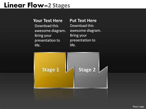 Linear Flow Stages Presentation PowerPoint Templates PPT