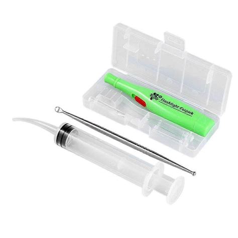 1set Tonsil Stone Remover Kit Led Light And Box Irrigation Syringe Tool