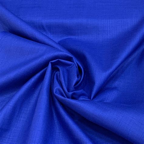 Royal Blue Plain Cotton Matka Fabric Saroj Fabrics