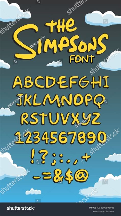 Simpsons Font Typography Vector Arts Stock Vector Royalty Free 2399591085 Shutterstock