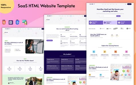 SaaS Tool HTML Website Template 334534 TemplateMonster