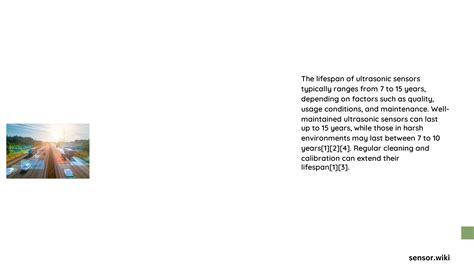 Ultrasonic Sensor Lifespan Comprehensive Guide To Performance And Durability Sensorwiki
