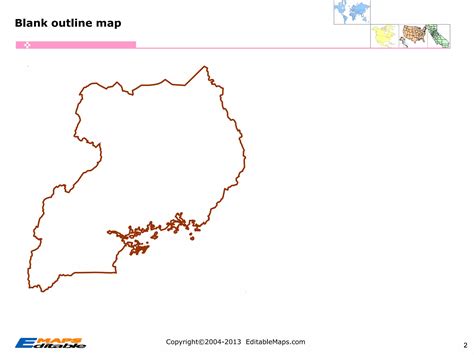 Uganda Map Uganda Outline Map Uganda Editable Map Uganda PowerPoint Map PPT Shareware And