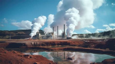 Premium AI Image Geothermal Energy Advanced Technology Innovative Power Generation Sustainable