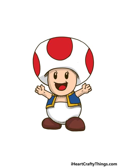 How To Draw Toad From Mario Step By Step