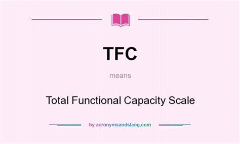 TFC Total Functional Capacity Scale In Undefined By AcronymsAndSlang Com