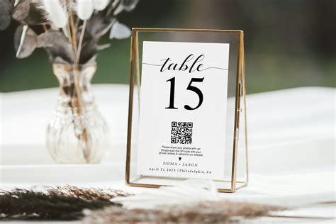 Qr Code With Table Number Etsy