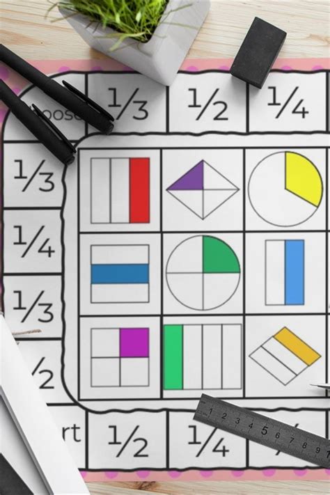 Fun Fraction Game Math Fraction Games Math Games Roll A Die Math Fractions Thing 1 A3 Size