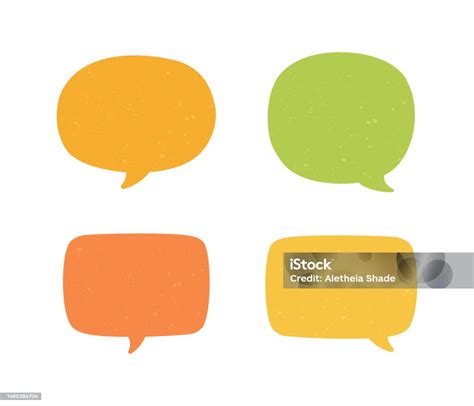 빈티지 말풍선 세트 그런 지 질감 텍스트 상자 프레임 복고풍 채팅 상자 메시지 상자 대화 템플릿 벡터 일러스트레이션 디자인 0명에 대한 스톡 벡터 아트 및 기타 이미지