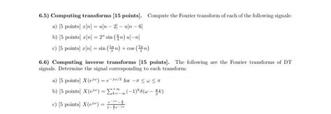 solved 6 5 computing transforms [15 points] compute the