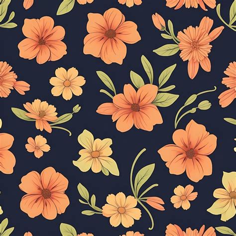 Premium Photo Seamless Flower Pattern On Background