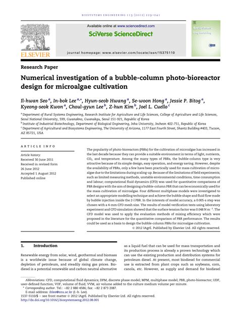 Pdf Utilization Of Cfd Simulation Model For A Bubble Column Photobioreactor