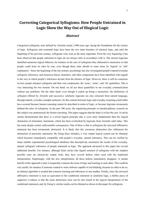 pdf correcting categorical syllogisms how people untrained in logic