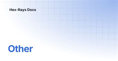 Other Hex Rays Docs