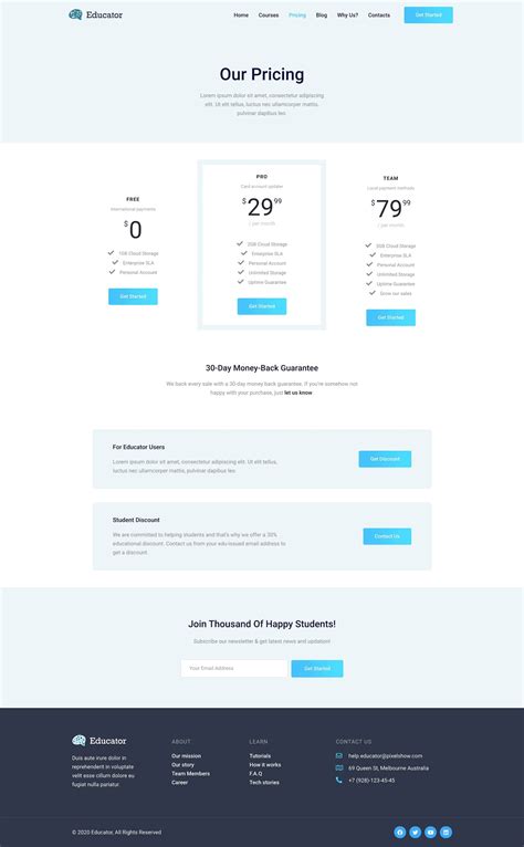 Educator Online University Courses Elementor Template Kit By Pixelshow