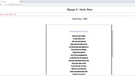 How To Use Static Data In Django